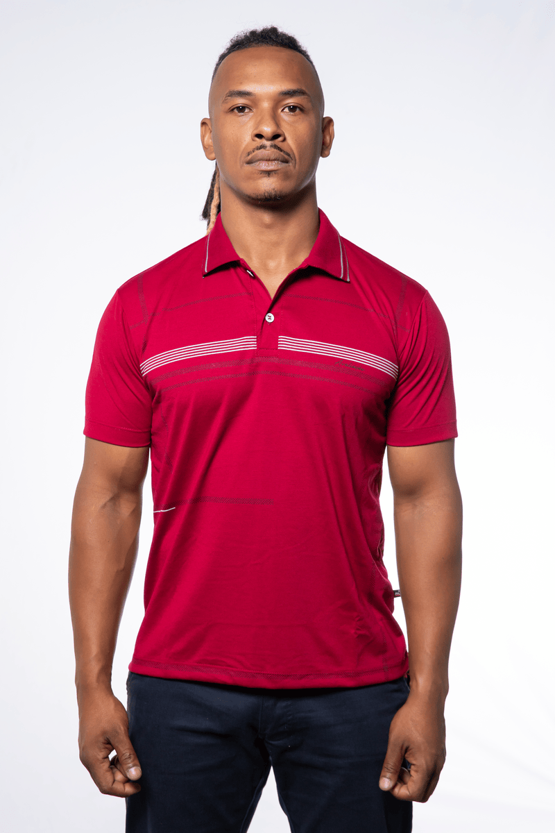 Polo Masculina Estampada sem Bolso Bordo
